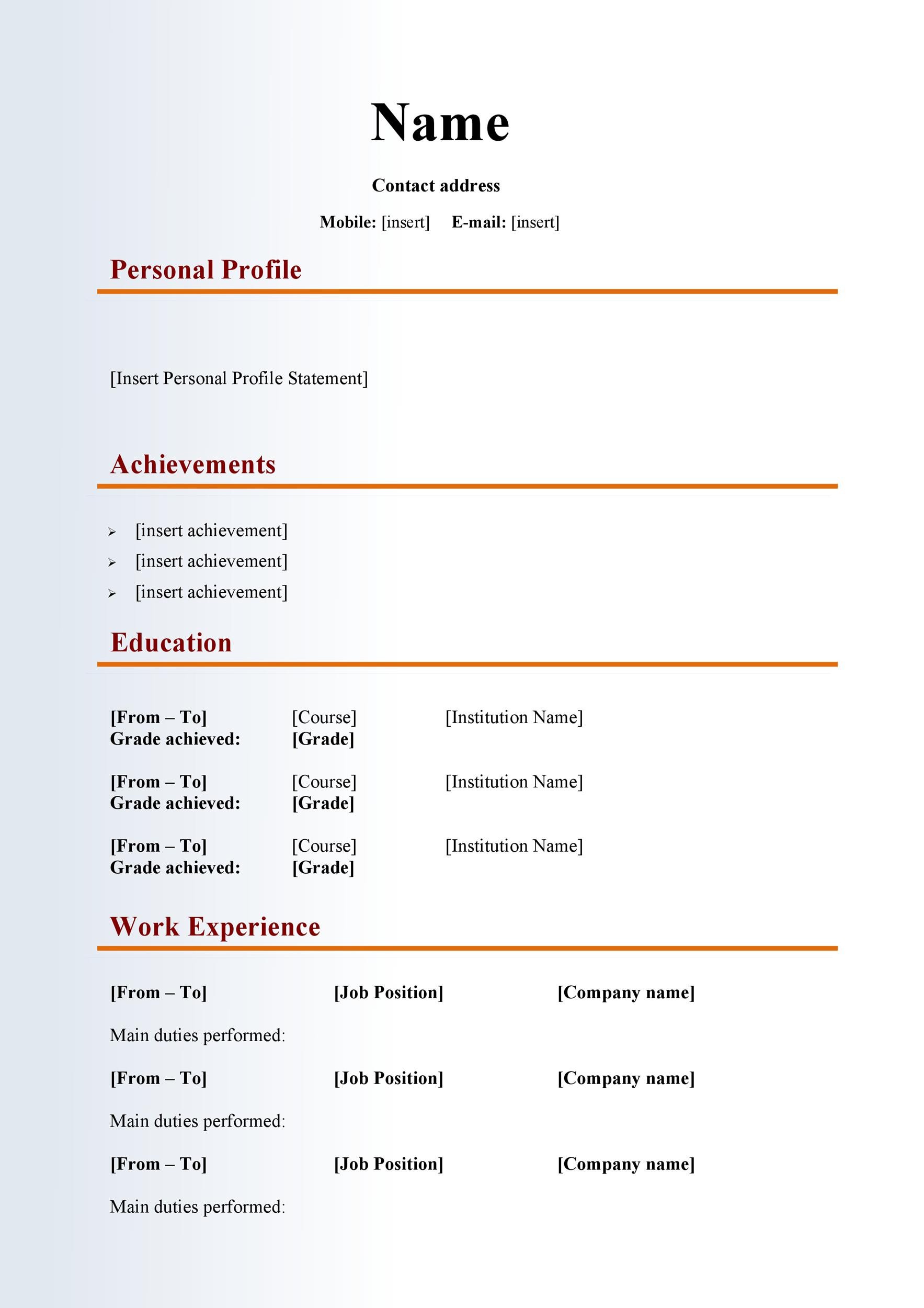 Abbreviated Curriculum Vitae (CV) - Talentlyst