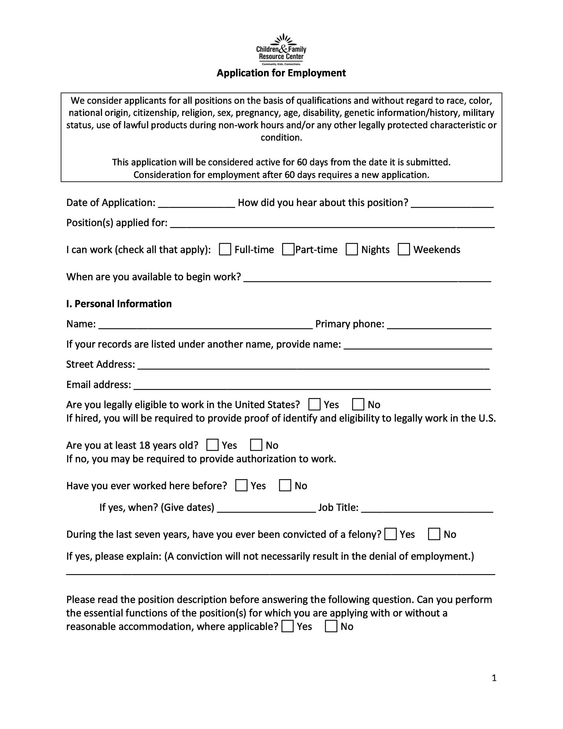 Blue Employment Application Form - Talentlyst